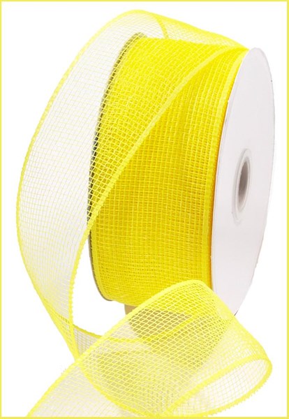 Deco Poly Mesh Ribbon : Yellow - 2.5 Inches x 25 Yards (75 Feet ...